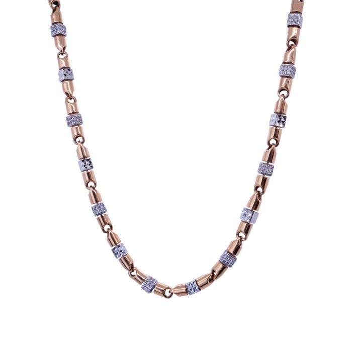 18KT Rose & White Gold Majestic Link Chain - Neel Kamal Jewellers Bikaner